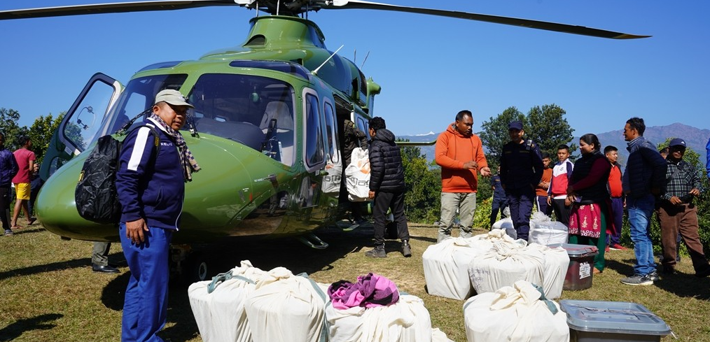 Ballot boxes of three polling centers in Sankhuwasabha airlifted to ...