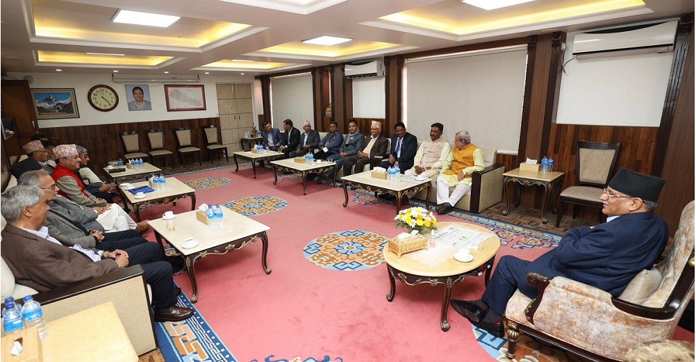 Eight-party meeting underway at Baluwatar