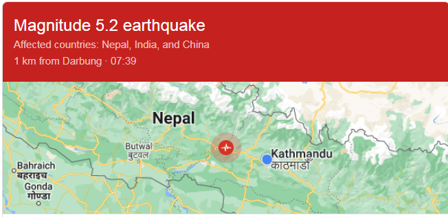 Quake jolts Kathmandu Valley