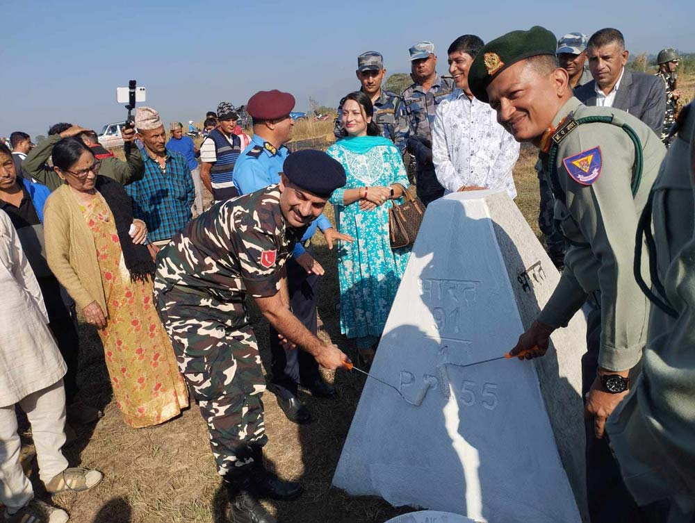 Seven new missing border pillars found while repairing pillars in Jhapa