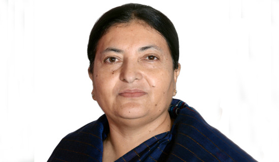President Bhandari performs special worship at Muktinath temple